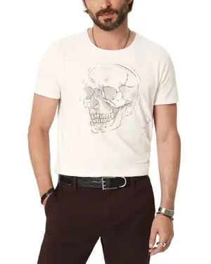 John Varvatos Raw Edge Skull Graphic T-shirt