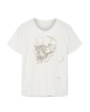 John Varvatos Raw Edge Skull Graphic T-shirt