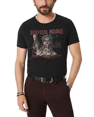 John Varvatos Raw Edge Rolling Stones Liberty Graphic T-shirt - Black