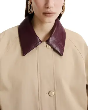 Marella Cotton Blend Jacket With Contrasting Collar