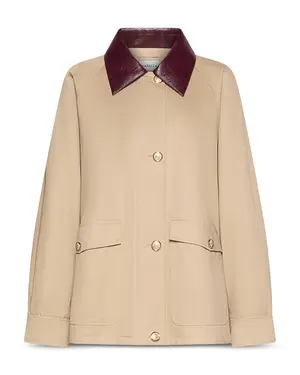 Marella Cotton Blend Jacket With Contrasting Collar