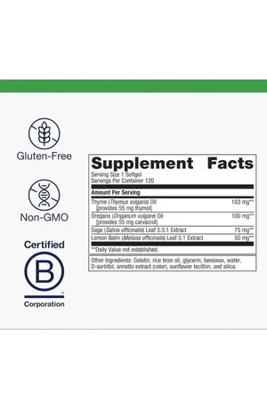 METAGENICS Oregano Thyme Digestive Support Softgels 120 Softgels