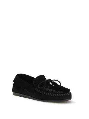 Isabel Marant Étoile Suede Fitza Loafers With Fringe Detailing - Black
