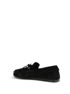 Isabel Marant Étoile Suede Fitza Loafers With Fringe Detailing - Black