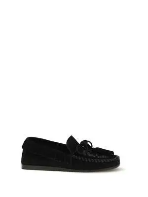 Isabel Marant Étoile Suede Fitza Loafers With Fringe Detailing - Black