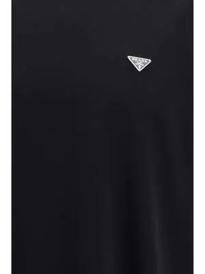 Prada Cotton T-shirt With Triangle Logo