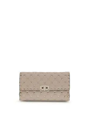 Valentino Garavani Rockstud Spike Quilted Nappa Shoulder Bag - Cream