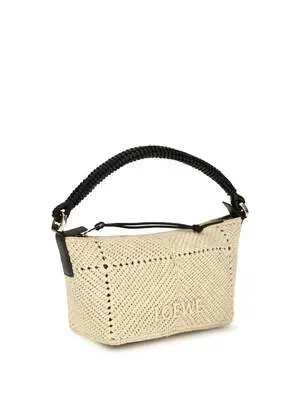 Loewe Mini Cala Calf Leather And Raffia Top Handle Bag - Multicolor