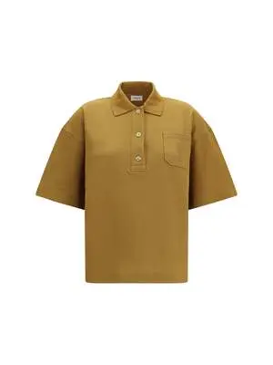 Saint Laurent Cassandre Oversized Piqué Polo - Yellow