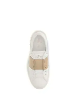 Valentino Garavani Open Vitello Tecnic Calfskin Sneakers - White
