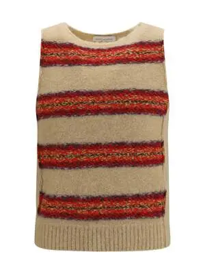 Dries Van Noten Striped Sweater Vest - Cream
