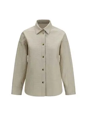 Moncler Quilted Chain Motif Padded Shirt Jacket - Multicolor