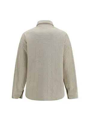 Moncler Quilted Chain Motif Padded Shirt Jacket