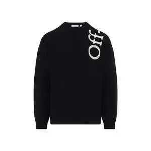 Off-White Vertical Bookish Knit Crewneck - Black
