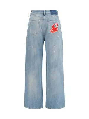GOLDEN GOOSE Embroidered Logo Denim Jeans