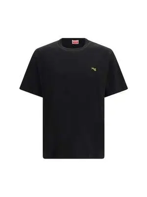 Kenzo Jumping Tiger Embroidered Cotton T-shirt - Black
