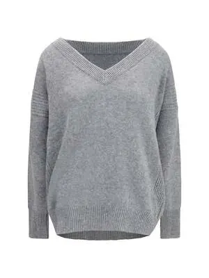 ERMANO SCERVINO Ermanno Scervino Layered Knit Dress With Lace Trim - Gray