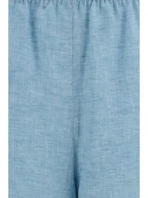Loro Piana Sven Linen Palazzo Pants - Blue