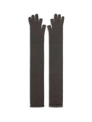 Rick Owens Long Fingerless Gloves - Gray