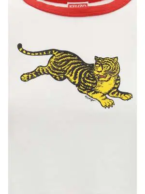 Kenzo Jumping Tiger Cropped Cotton T-shirt