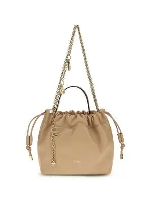 Chloé Icons Leather Chain Shoulder Bag - Cream