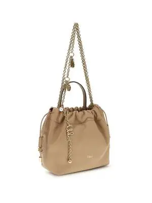 Chloé Icons Leather Chain Shoulder Bag - Cream