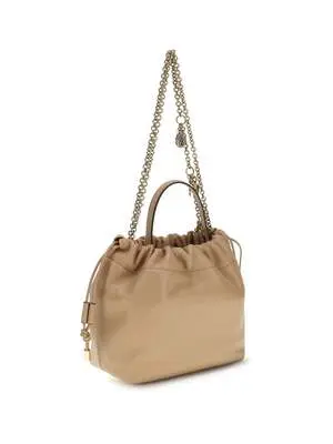 Chloé Icons Leather Chain Shoulder Bag - Cream