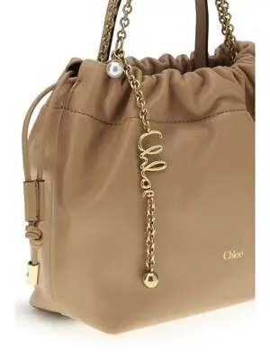 Chloé Icons Leather Chain Shoulder Bag - Cream