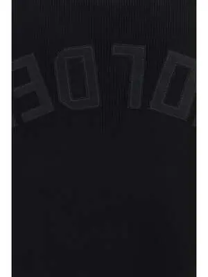GOLDEN GOOSE Ribbed Knit Crewneck Sweater With Back Logo - Black