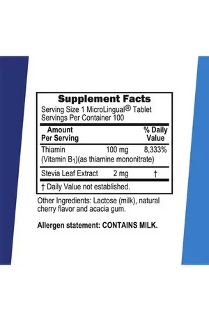 SUPERIOR SOURCE Vitamin B1 Thiamin Instant Dissolve Microlingual Tablets