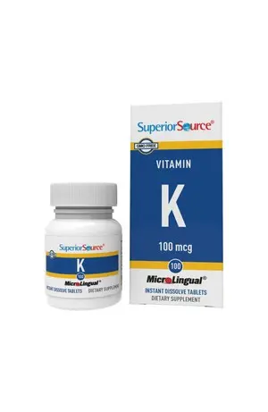 SUPERIOR SOURCE Vitamin K Sublingual Dissolving Tablets - White
