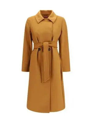 Max Mara Double Breasted Wool Coat - Brown