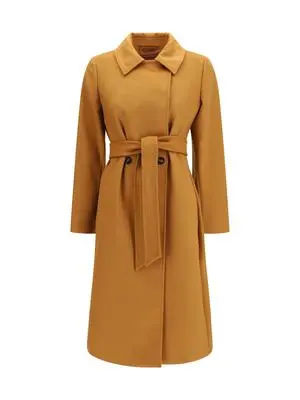 Max Mara Double Breasted Wool Coat - Cream