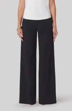 WILLIAMS ATHLETIC CLUB Toni Wide Leg Performance Pants - Black