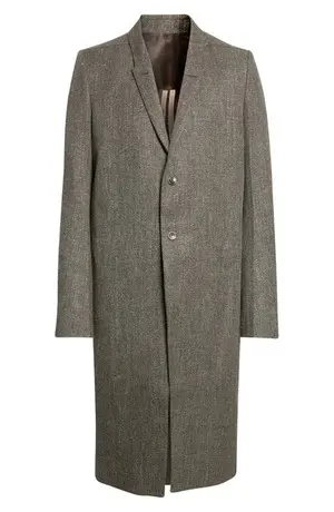 Rick Owens Concordian Wool Blend Coat - Carbone