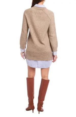 Fifteen Twenty Carrie Mixed Media Mini Dress - Wheat