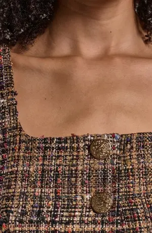 Karl Lagerfeld Paris Sleeveless Tweed Minidress