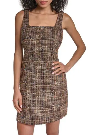 Karl Lagerfeld Paris Sleeveless Tweed Minidress