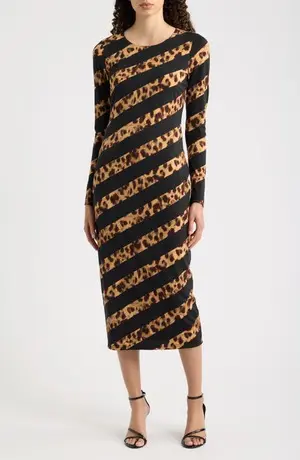 Sam Edelman Stripe Long Sleeve Maxi Dress