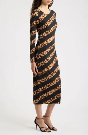 Sam Edelman Stripe Long Sleeve Maxi Dress