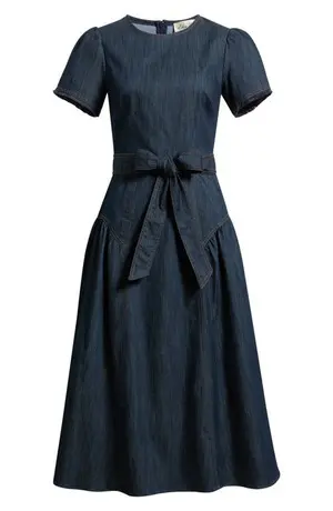 Eliza J Fit & Flare Midi Dress With Fringe Detail