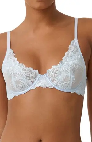 KAT THE LABEL Charli Embroidered Underwire Bra - Ice