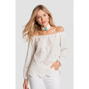 Calypso St. Barth Fleur Top - White