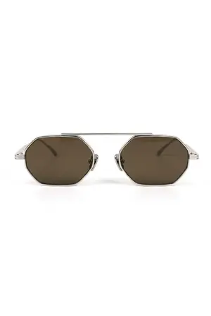 COSSINO Magari 51mm Metal Frame Octagon Sunglasses - Brown