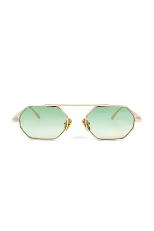 COSSINO Magari 51mm Metal Frame Octagon Sunglasses - Lime