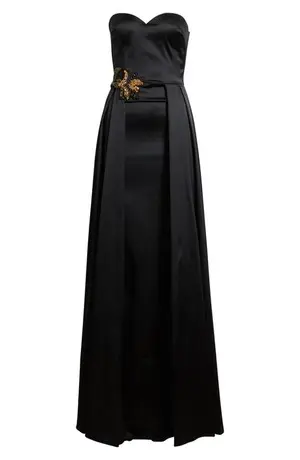 Chiara Boni La Petite Robe Lucyla Embellished Strapless Gown