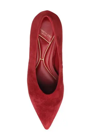 KENNETH COLE Ophelia Pointed Toe Pump - Red Suede