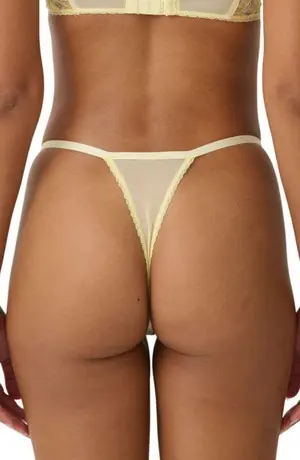 KAT THE LABEL Amelia Embroidered Thong