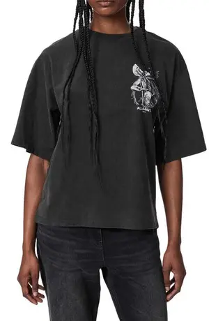ALLSAINTS Seraph Amelie Graphic Tee - Washed Black