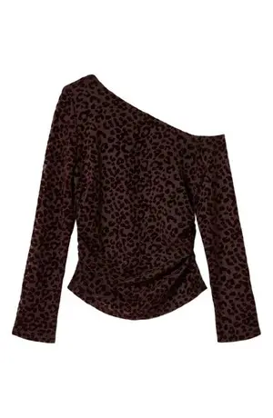 ALLSAINTS Mimi Off The Shoulder Leopard Print Top